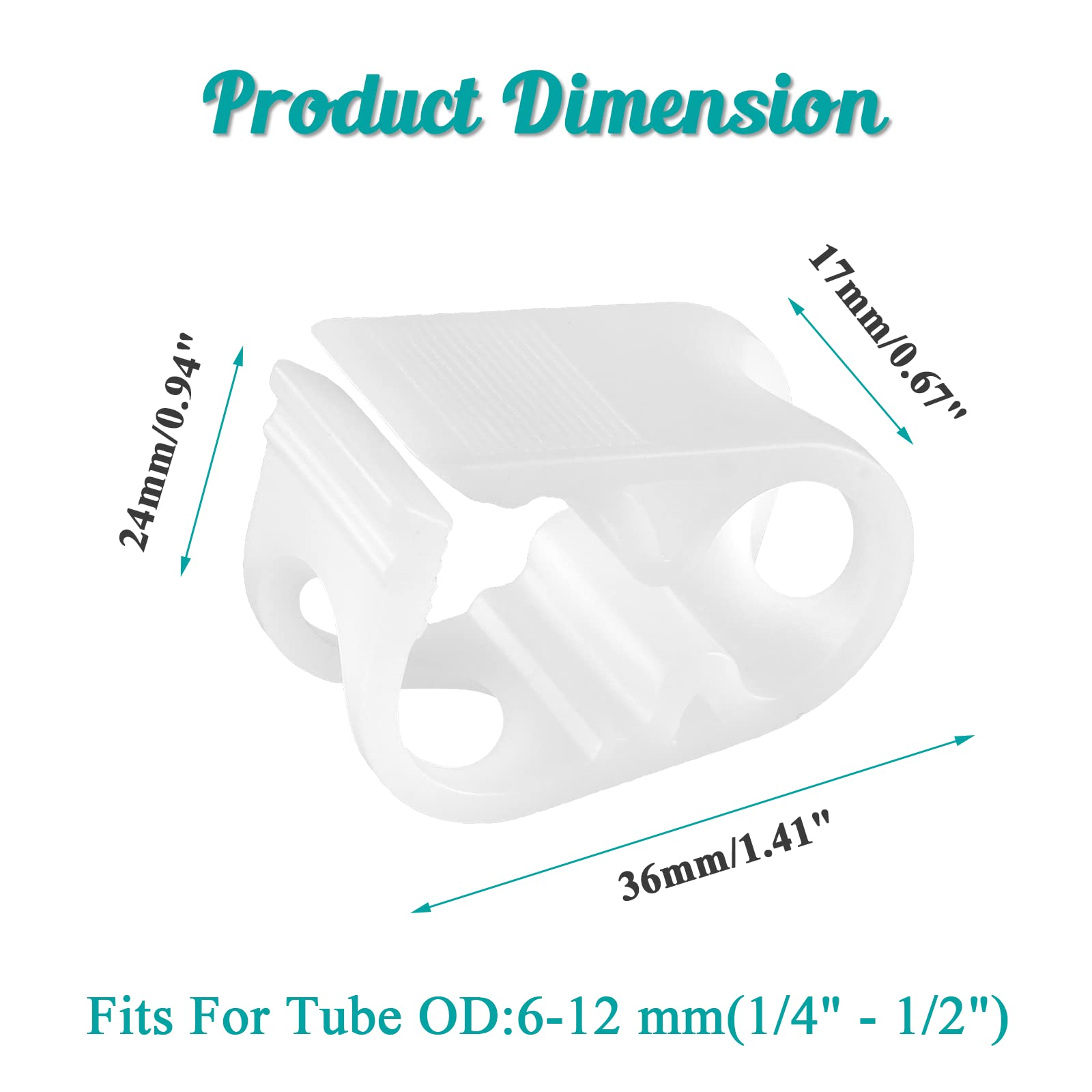 Kyuionty 1/4" - 1/2" Plastic Tubing Clamps Adjustable Tube Clamp, Laboratory Pinch Valve Flow Control Hose Clamp - Pack of 5 White