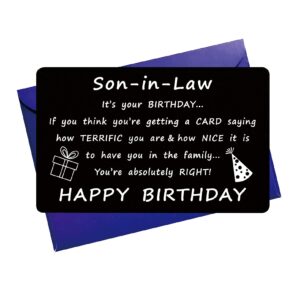 tgcnq son-in-law birthday gifts son in law birthday card - engraved wallet card, happy birthday to son in law