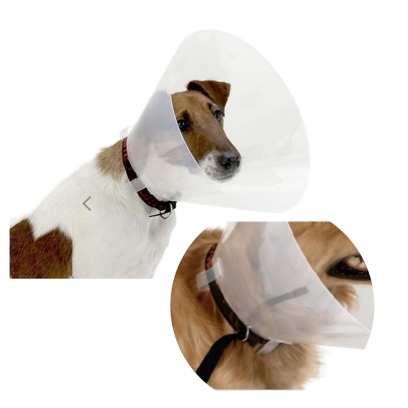 Clear Pet Recovery Collar Dog Cone Collar Cat After Surgery Protection Collar for Grooming Bathing Wound Healing Anti-Lick Adjustable Elizabethan Collar