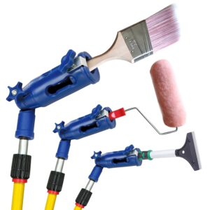 multi-angle paint brush extender - paint edger tool for high ceilings, walls, trim and corner painting tool, paint roller extension pole attachments for cutting in clean, paint pole extension device