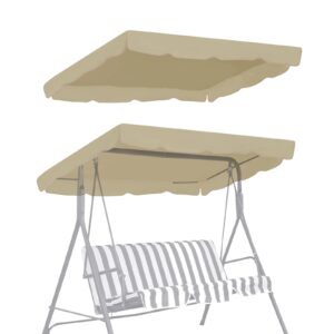 benefitusa swing canopy cover only 77"x43" - polyester top replacement uv block sun shade for outdoor garden patio yard park porch seat furniture (beige)