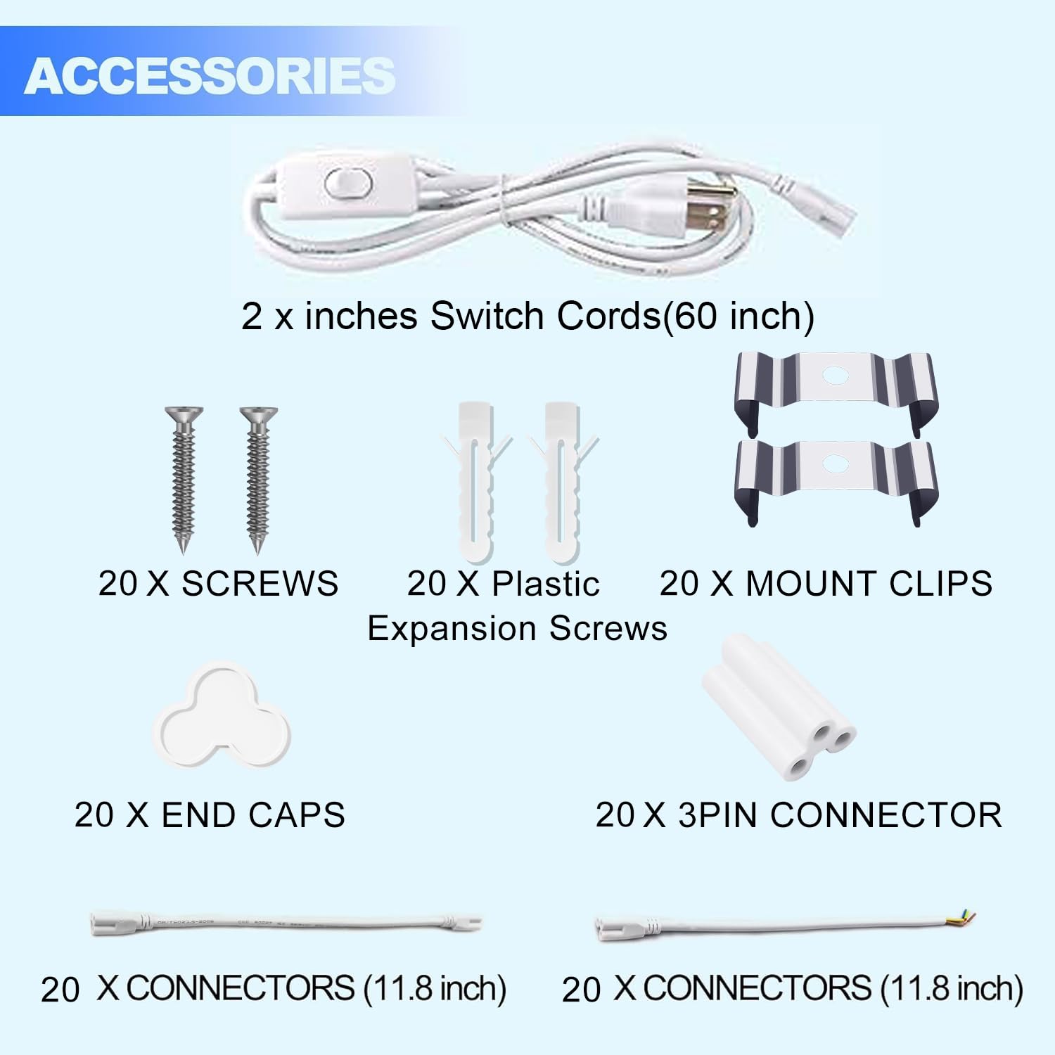 SZSKYING 8FT LED Shop Light Fixture,T8 Integrated Led Tube Lights White,120W 12000LM 6500K,High Output Clear Cover, V Shape 8 Foot LED Light Bulb,Garage Lighting for Workshop,Plug and Play (20 Pack)