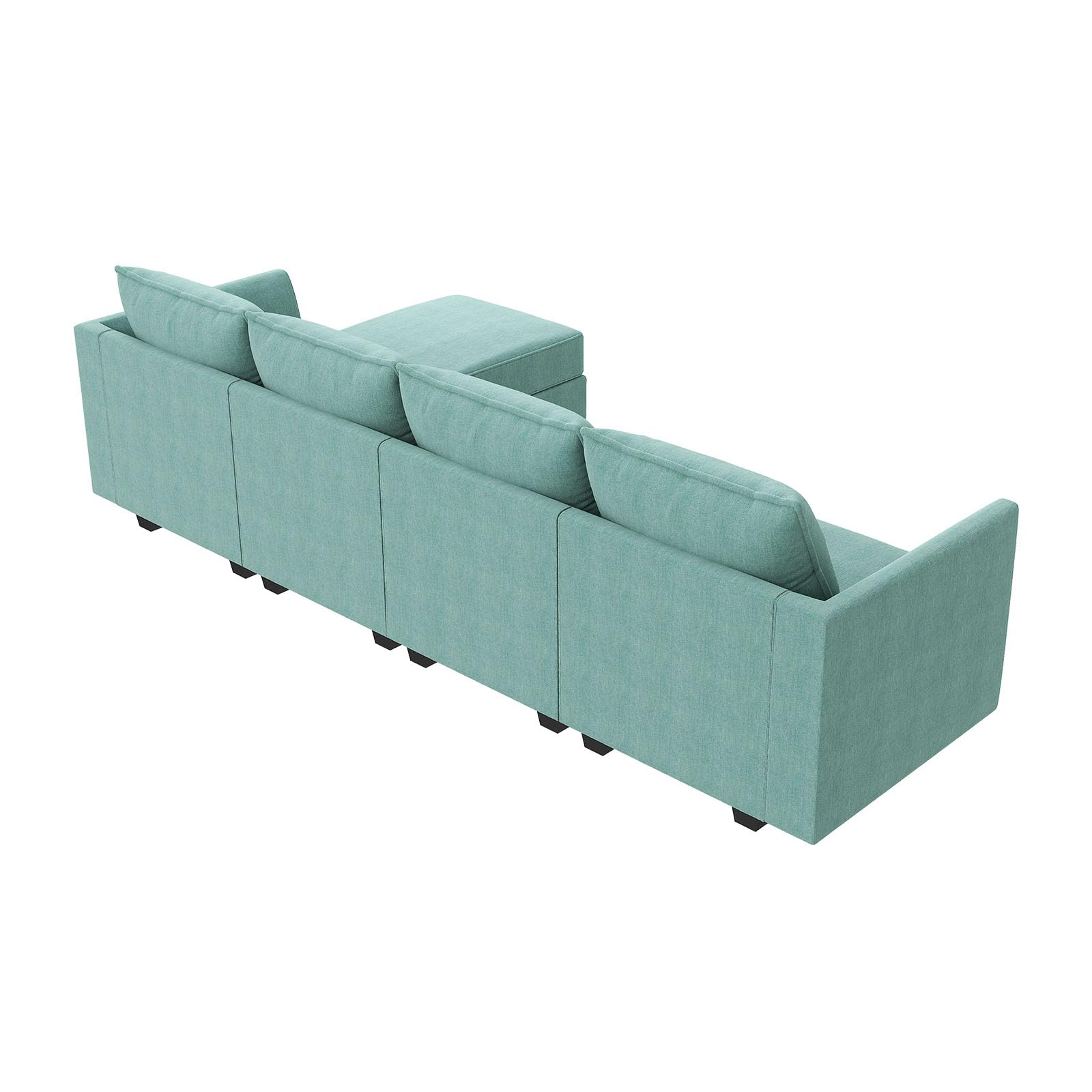 HONBAY Modular Sectional Couch with Reversible Chaise L-Shape Sofa 4-Seat Corner Couch Modular Sofa with Storage Seat, Bluish Grey