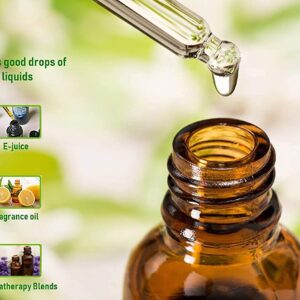 12Pcs 5ml Amber Glass Dropper Bottle with Glass Pipette, Glass Eye Dropper Bottles Refillable for Essential Oil Aromatherapy Blends