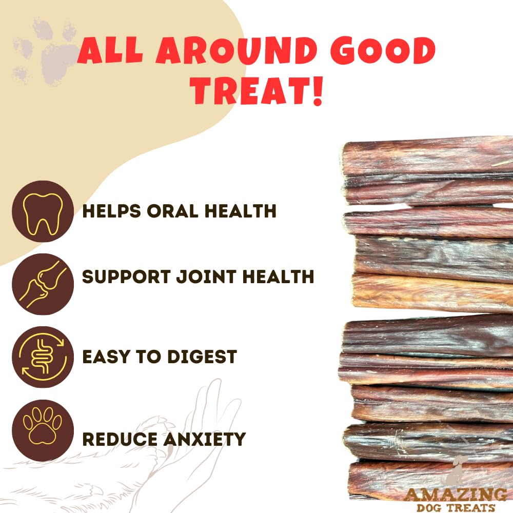 Amazing Dog Treats Gullet Sticks for Dogs- (6 Inch - 20 Count) - Jerky Chews for Dogs - Esophagus Beef Gullet