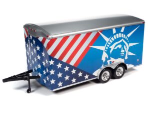 american muscle enclosed trailer 1:18 diecast model