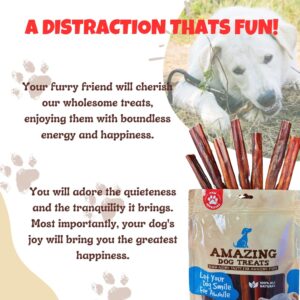 Amazing Dog Treats Gullet Sticks for Dogs- (6 Inch - 20 Count) - Jerky Chews for Dogs - Esophagus Beef Gullet