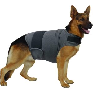 qiyadin dog anxiety relief coat, adjustable shirts for dogs anxiety, dog anxiety vest jacket for fireworks, thunderstorm, travel, separation, anxiety calming vest wrap for small medium large dog