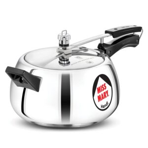 hawkins 5 litre miss mary handi pressure cooker, inner lid cooker, silver (mmh50)