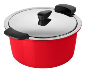 kuhn rikon hotpan serving casserole pot, 3 litre/22 cm, red