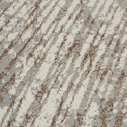 Inspire Me! Home Décor Metallic Modern Grey Mocha 2'2" x 7'6" Area -Rug, Easy -Cleaning, Non Shedding, Bed Room, Living Room, Dining Room, Kitchen (2x8)