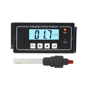 vgongtech conductivity monitor ec-500 conductivity tester meter electronic micro filter 0-9999us with plastic electrode pin&plug