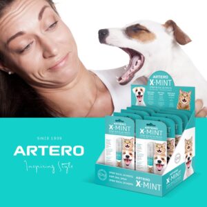 Artero X-Mint. Instantly removes bad breath from your dog or cat. Maintains oral hygiene. Pleasant taste. Protects enamel. Easy to apply with diffuser spray.