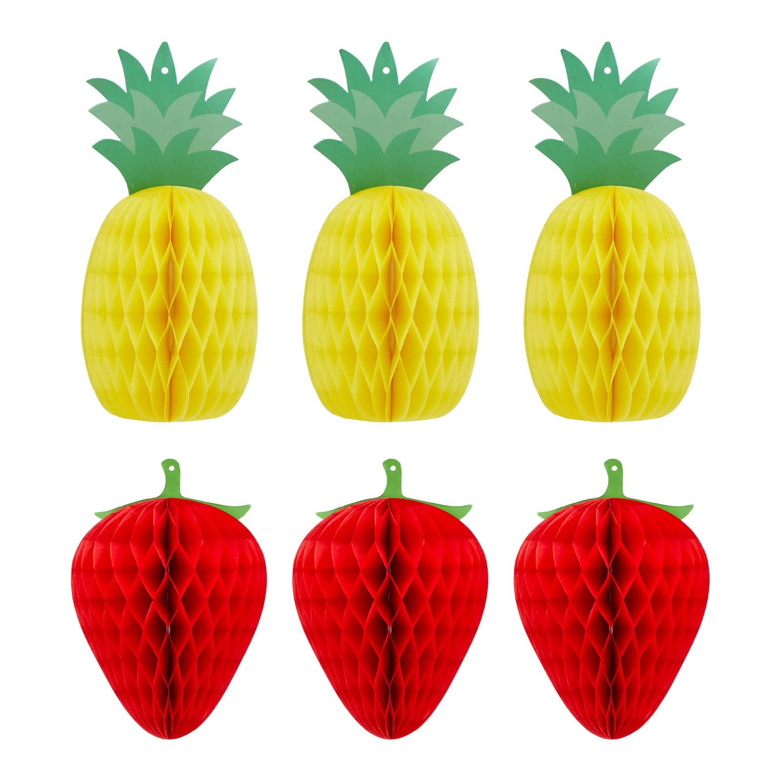 Honeycomb Fruit Party Decorations for Twotti Fruity 2nd Birthday, Tropical Summer Luau (12 Pieces)