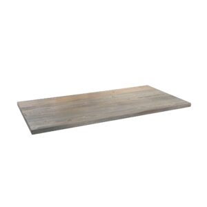 restore by pipe dÉcor solid wood office desk top, reclaimed ponderosa pine wood in riverstone grey, 48 in. x 24 in. x 1.25 in.