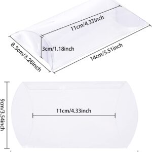 BENECREAT 30 Pack 5.5x3.3x1.2" Clear Plastic Pillow Favor Box PVC Candy Treat Gift Box for Wedding Birthday Party Gift Packing Box