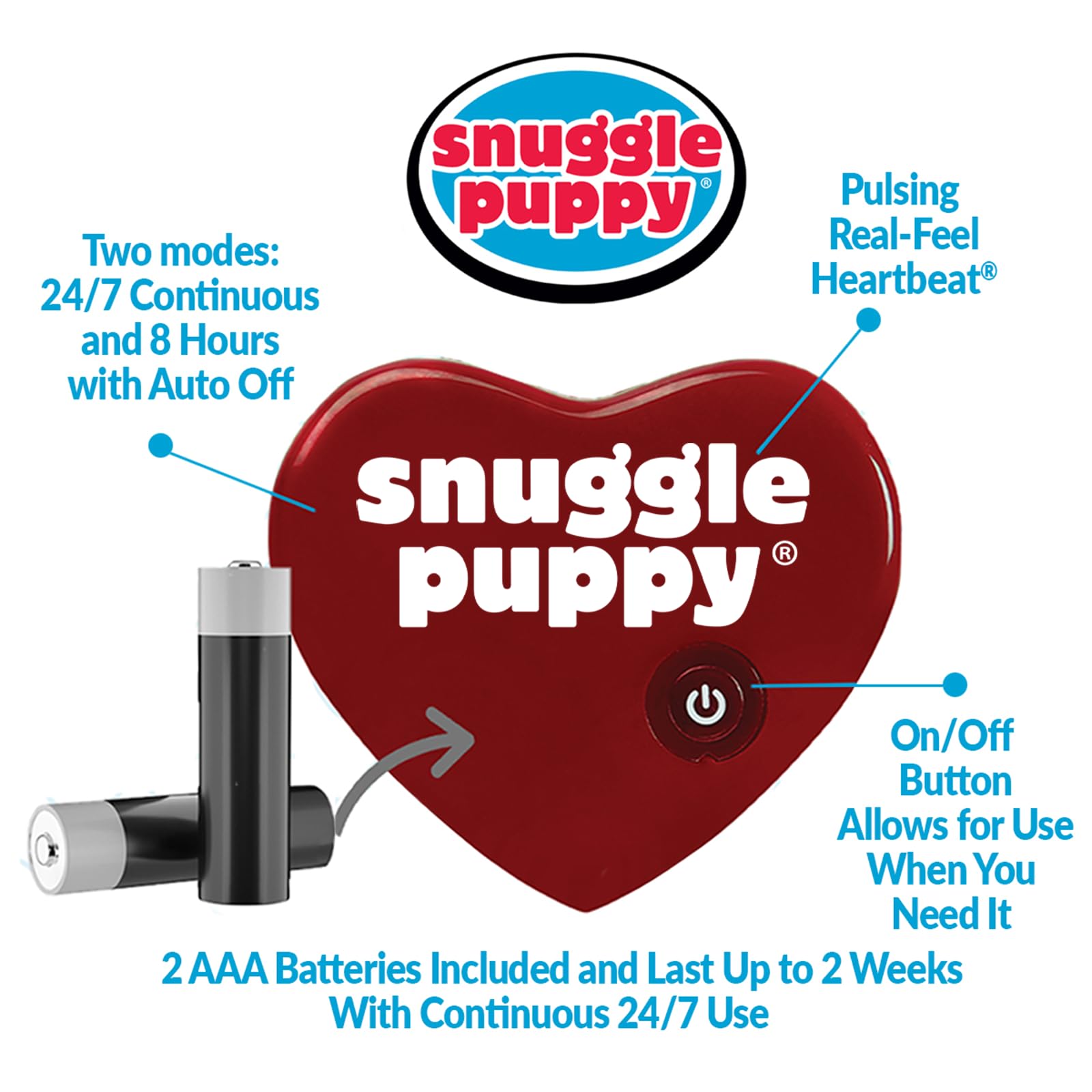 Snuggle Puppy Original Junior Dog Toys - Heartbeat Puppy for Dogs- Behavioral Aid Puppy Toys for Sleep Aid and Dog Anxiety Relief (Black)