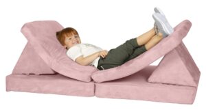 hunter huddle kids foam play pink modular couch