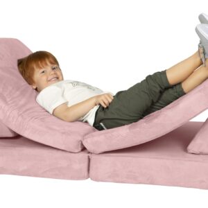 Hunter Huddle Kids Foam Play Pink Modular Couch