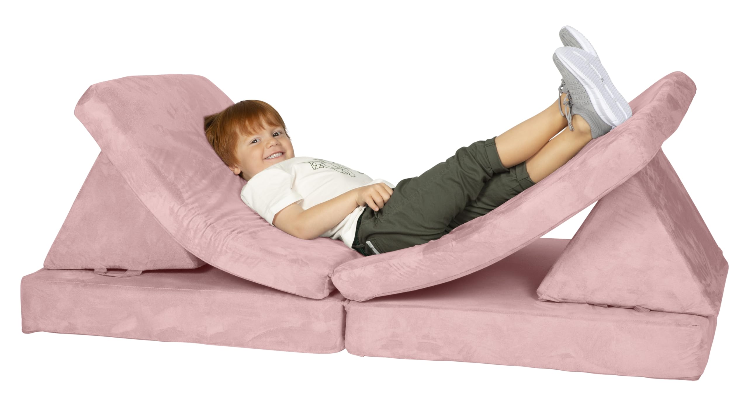 Hunter Huddle Kids Foam Play Pink Modular Couch