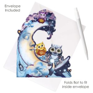 Santoro Pendulum, 3D Pop Up Greeting Card - Owls - Birthday Card for Him, for Her, for Kids, Birthday