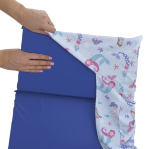 Everything Kids Mermaid, Seashell, Star Fish Aqua, Lavender and Pink Preschool Nap Pad Sheet