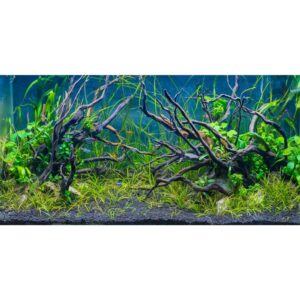 awert 24x12 inches tropical fish tank background river bed & lake aquatic plant undersea tree branch aquarium background vinyl