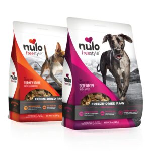 nulo freestyle freeze-dried raw, ultra-rich grain-free dry dog food for all breeds and life stages with bc30 probiotic for digestive and immune health