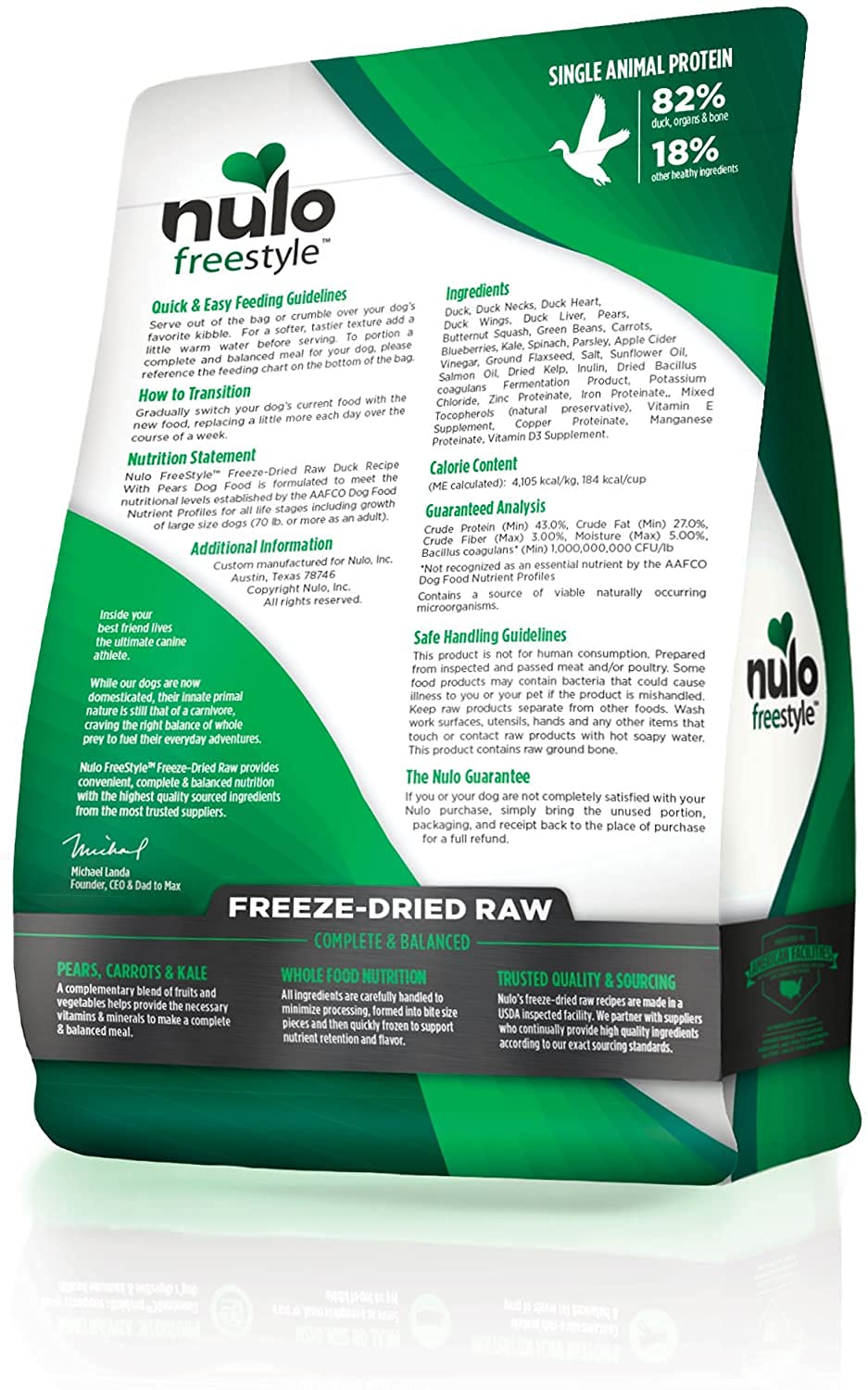 Nulo Freestyle Freeze-Dried Raw, Ultra-Rich Grain-Free Dry Dog Food for All Breeds and Life Stages with BC30 Probiotic for Digestive and Immune Health