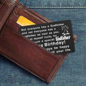 TGCNQ Godfather Birthday Card Godfather Birthday Gifts - Happy Birthday Godfather, Engraved Wallet Card