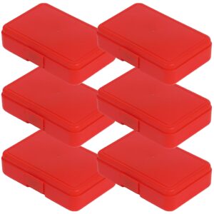 deflecto pencil box, 7.97” x 5.43” x 2.02”, red 6 count