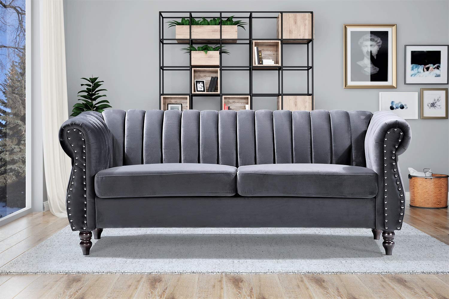 US Pride Furniture Upholsered Rolled Arms Sofa