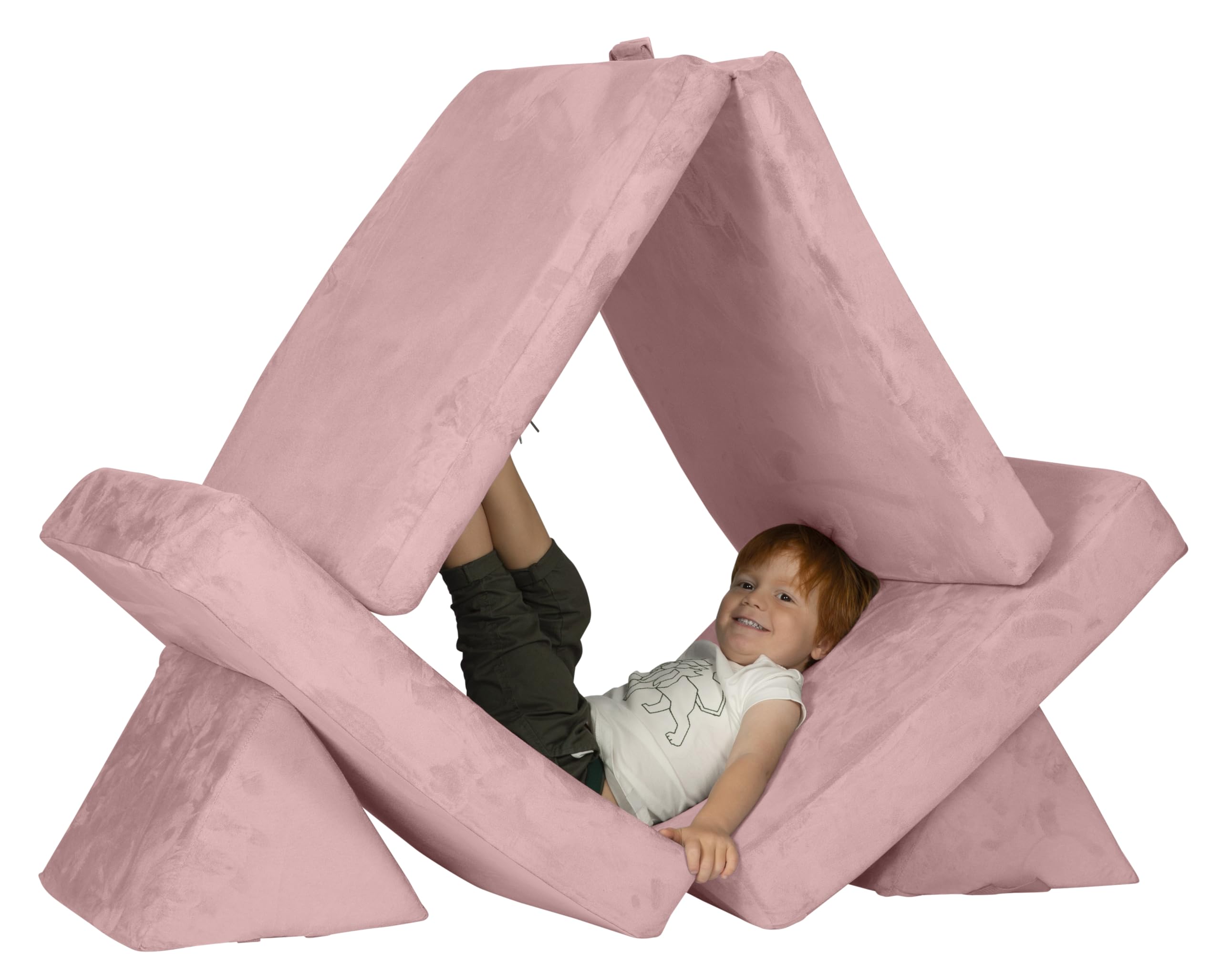 Hunter Huddle Kids Foam Play Pink Modular Couch