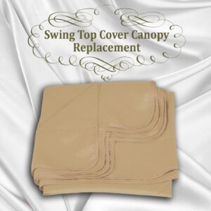 BenefitUSA Swing Canopy Cover ONLY 77"x43" - Polyester Top Replacement UV Block Sun Shade for Outdoor Garden Patio Yard Park Porch Seat Furniture (Beige)