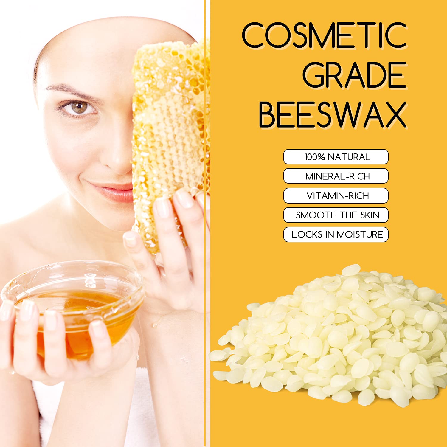 TRINIDa Beeswax Pellets 2LB(32 oz), 100% Organic White Bees Wax for DIY Candles, Beeswax for Candle Making, Skin, Body, Face, and Hair Care, Lotions, DIY Creams, Lip Balm and Soap Making Supplies