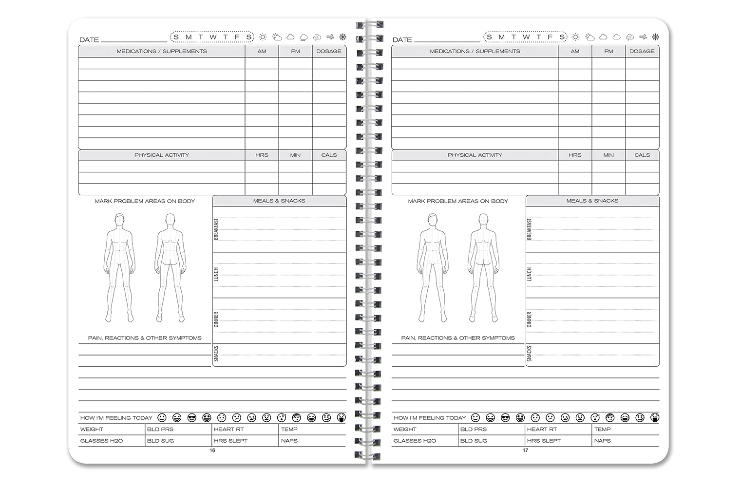 BookFactory Personal Medical Journal/My Medical History Logbook/Daily Medications Log Book/Medicine, Treatment, Doctor Visit Tracking Records - Wire-O, 100 Pages 6" x 9" (JOU-100-69CW-PP-(Medical))