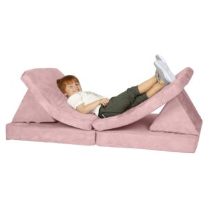 Hunter Huddle Kids Foam Play Pink Modular Couch