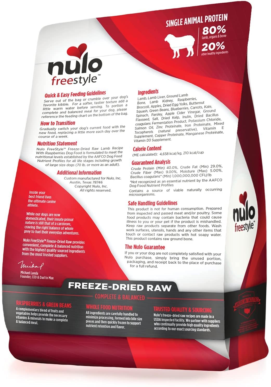 Nulo Freestyle Freeze-Dried Raw, Ultra-Rich Grain-Free Dry Dog Food for All Breeds and Life Stages with BC30 Probiotic for Digestive and Immune Health