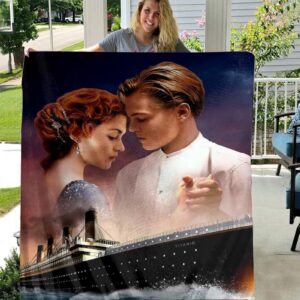 Fyess Jack Dawson & Rose Blanket Ultra-Soft Dicaprio On The Titanic Throw Blanket Home Decor Gift for Children/Adults 50in×40in