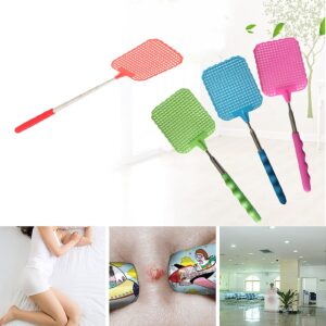 Mini Fly Swatter with Retractable Stainless Steel Rod for Home Dormitory Camping