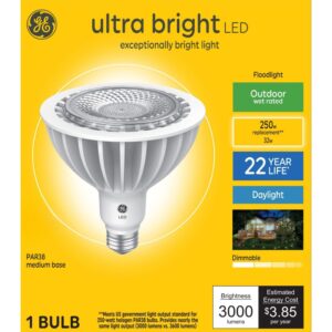 ge ultra bright led light bulbs, 250 watt, daylight, par38 floodlights