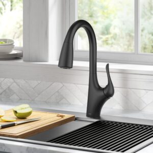 KRAUS Merlin Transitional Pull-Down Single Handle Kitchen Faucet in Matte Black, KPF-1674MB