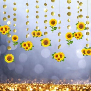 cheerland sunflower party decorations artificial sunflowers garland banners hanging streamers home decor for wedding bridal shower classroom office sun flower birthday party decorations- pack of 12