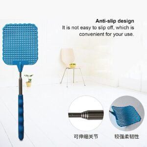 Mini Fly Swatter with Retractable Stainless Steel Rod for Home Dormitory Camping