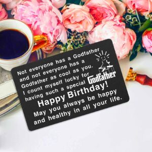 TGCNQ Godfather Birthday Card Godfather Birthday Gifts - Happy Birthday Godfather, Engraved Wallet Card