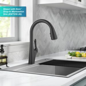 KRAUS Merlin Transitional Pull-Down Single Handle Kitchen Faucet in Matte Black, KPF-1674MB