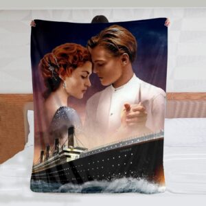 fyess jack dawson & rose blanket ultra-soft dicaprio on the titanic throw blanket home decor gift for children/adults 50in×40in