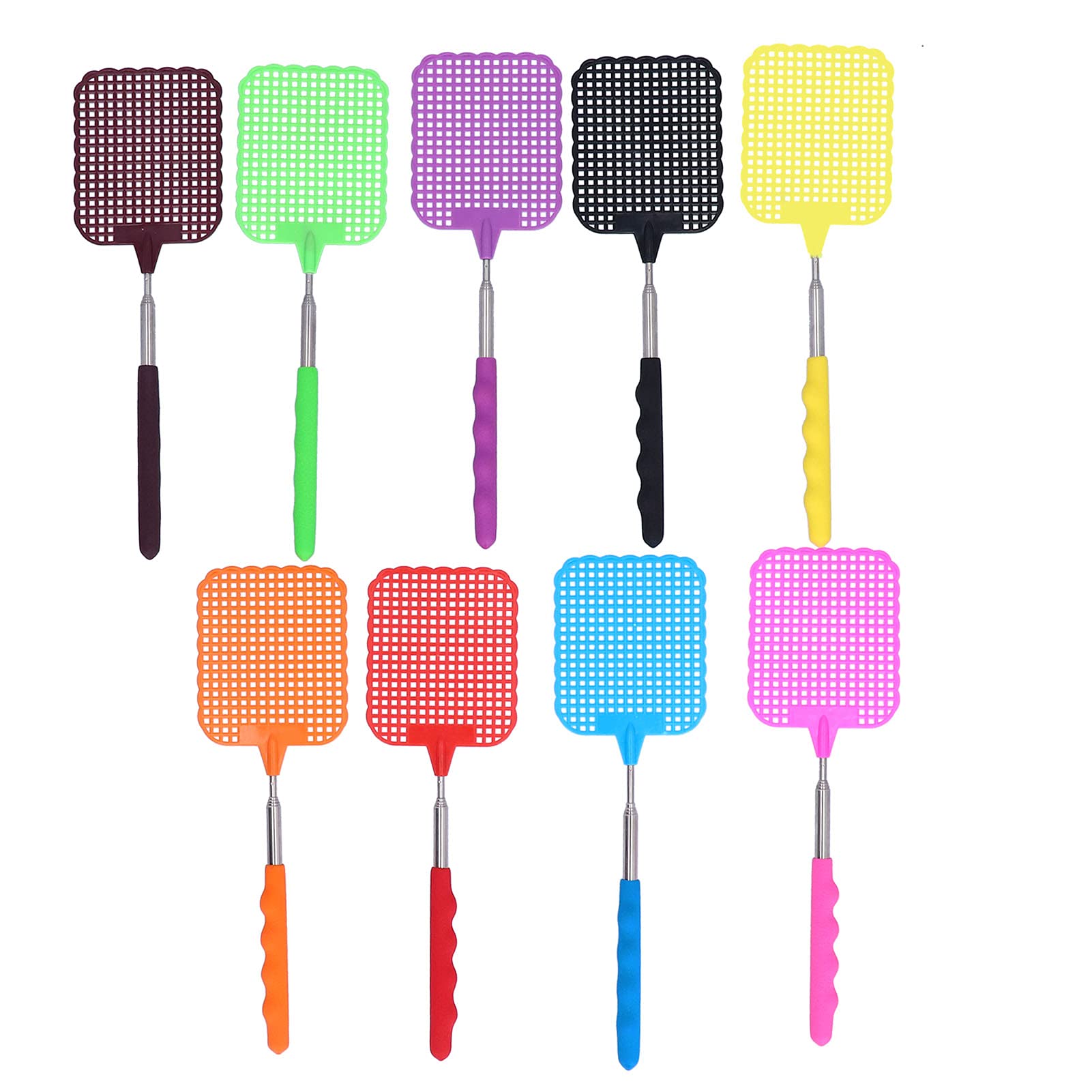 Mini Fly Swatter with Retractable Stainless Steel Rod for Home Dormitory Camping