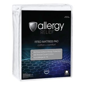 allergy relief fitted mattress pad, twin