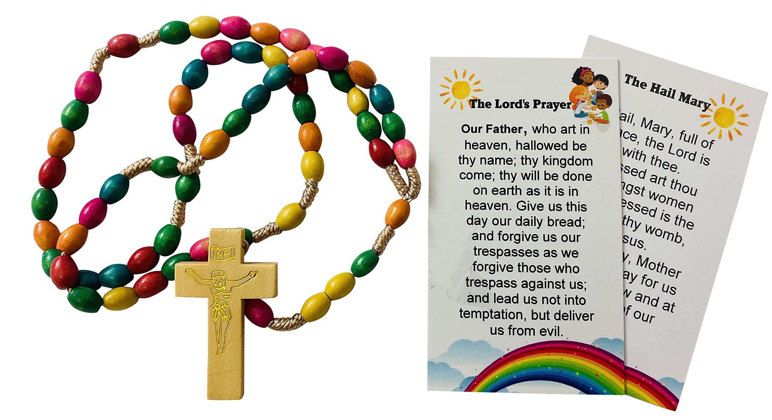 Westmon Works Children's Rosary Bulk Favors Lot Dozen Deluxe Set with Our Father Hail Mary Holy Cards, Pack of 12